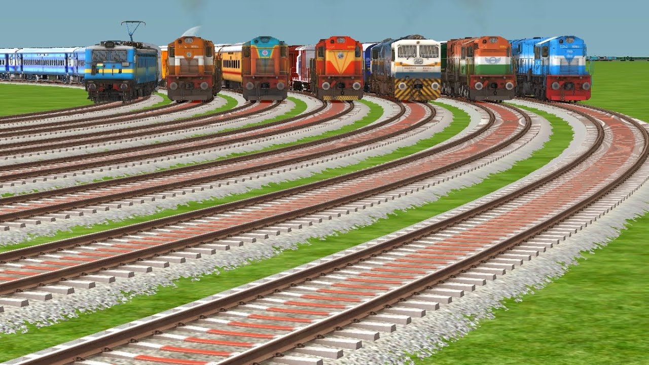 7 Indian Trainz Crossing 🚳 Railroad || At Bumpy Railways Branched ...