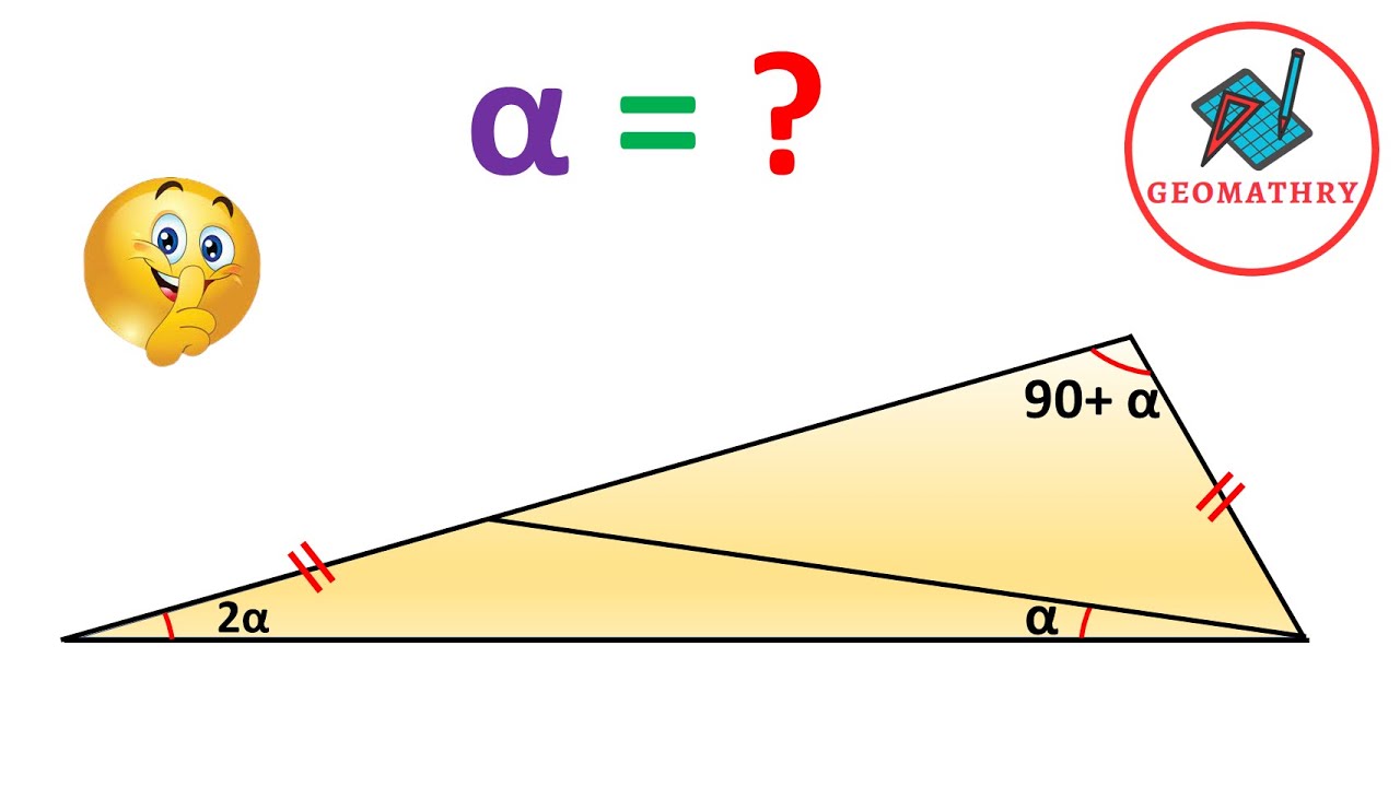 What is the value of the angle alpha in the triangle? | 2 Methods - YouTube