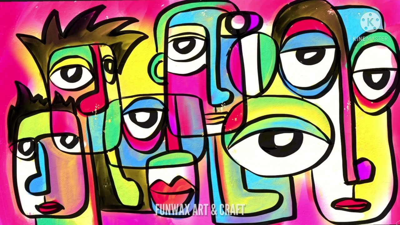 DRAW AMAZING PICASSO CUBISM FACES |Learn Cubism portrait drawing using ...