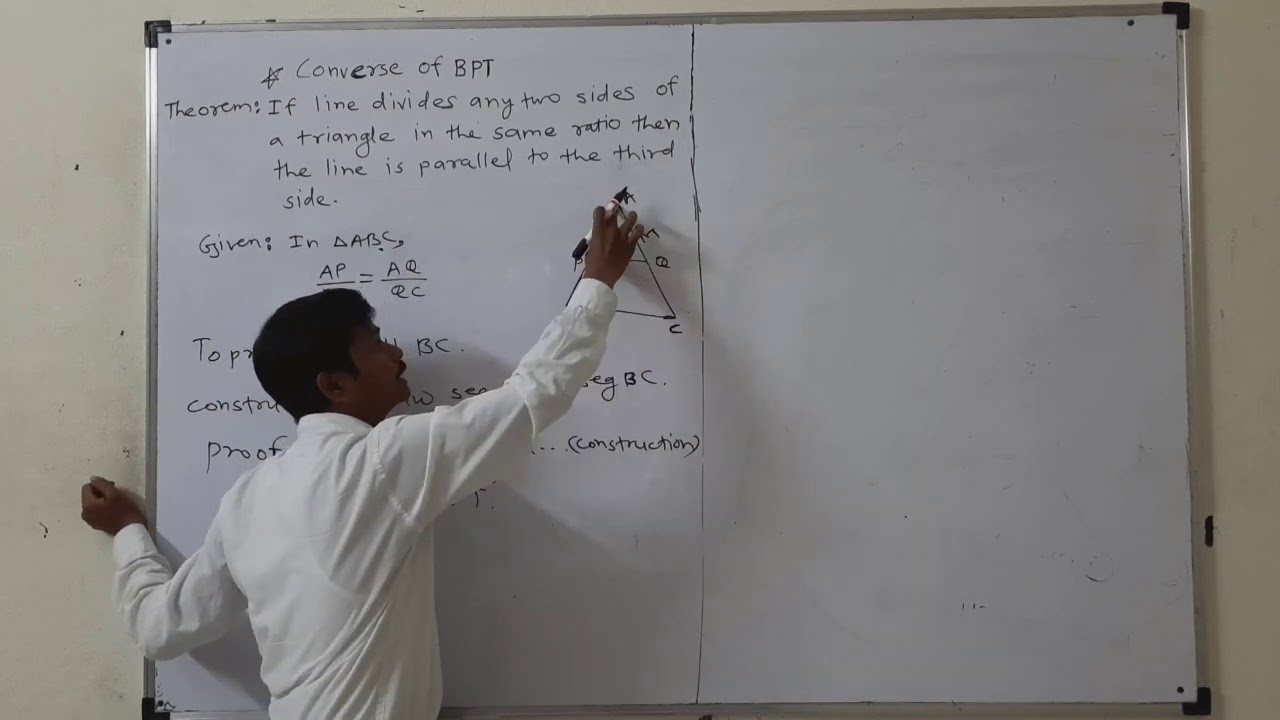 converse of basic proportionality theorem (BPT ) or Thales theorem ...