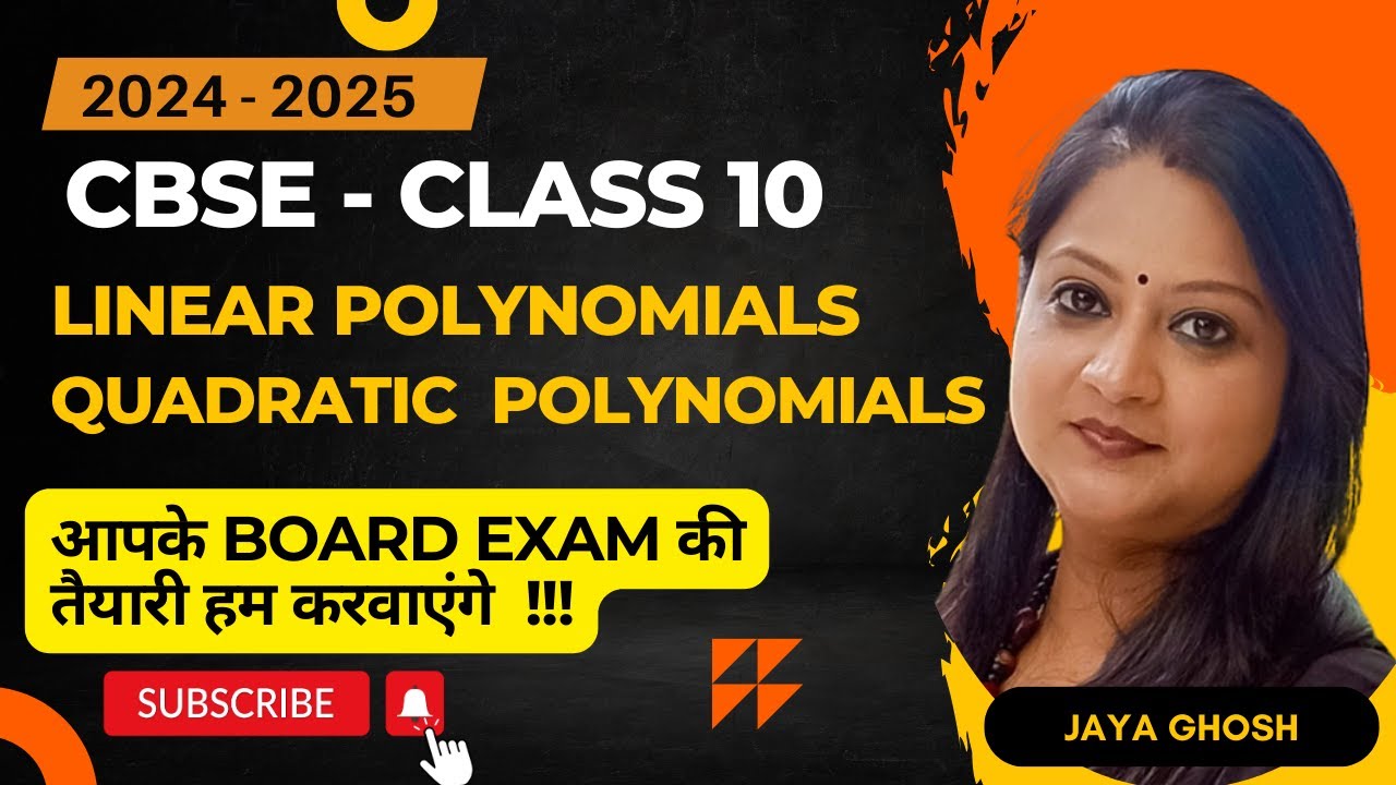 Class 10 Chapter 2 Polynomials | Linear Polynomials | Quadratic Polynomials | Board Exams - YouTube