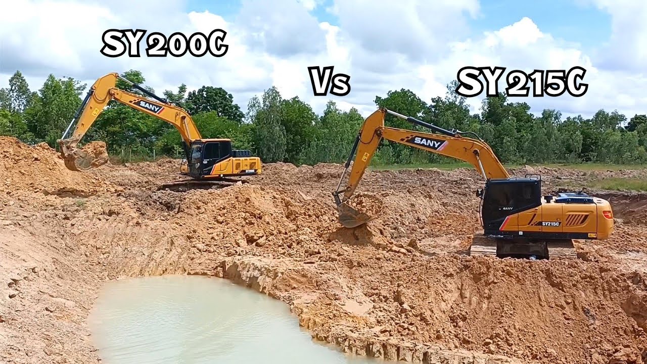 รีวิวรถขุด SANY Sy 200 C Vs SANY Sy 215 C งานขุดโยนดิน งานเเบบนี้เข้า ...