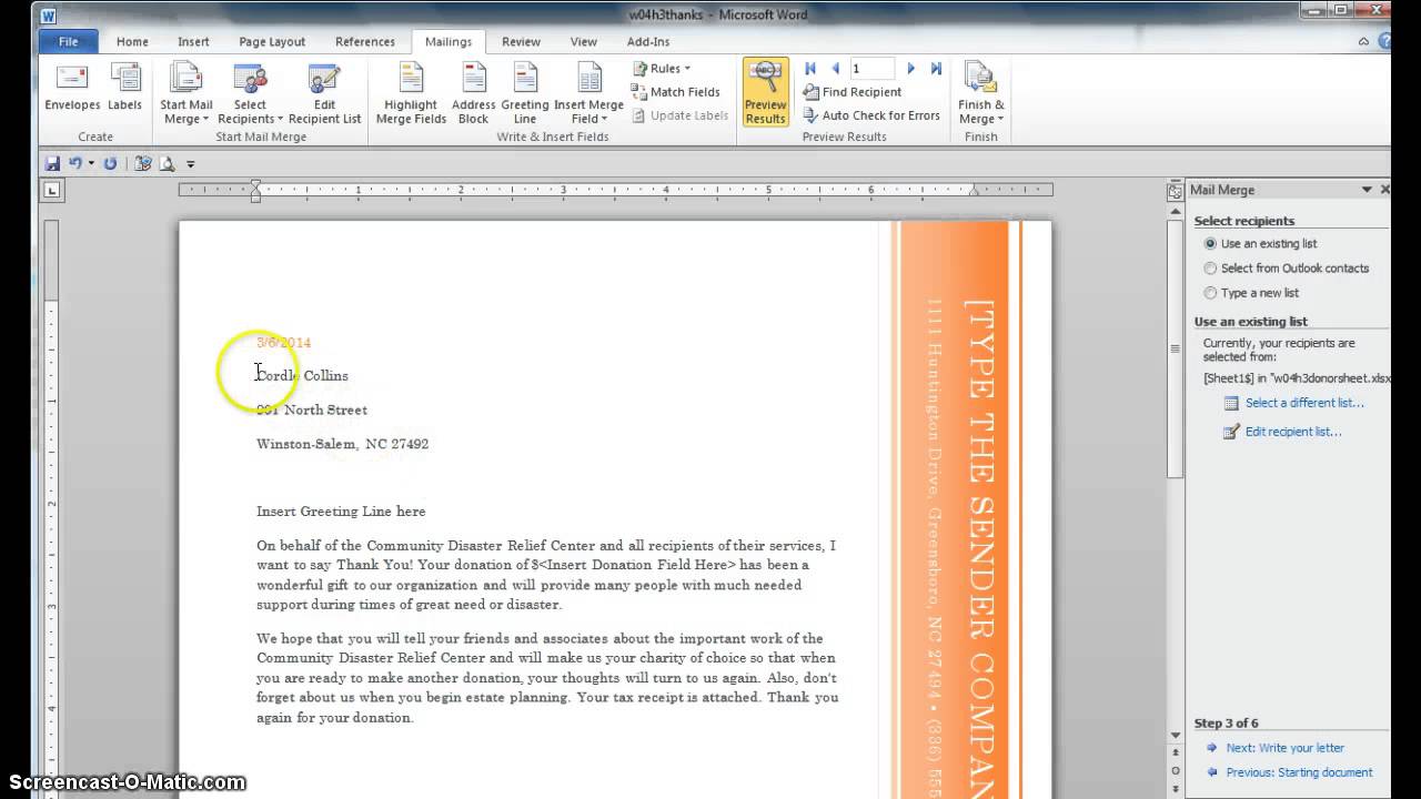 Mail Merge Letter YouTube Mail Merge Letter YouTube