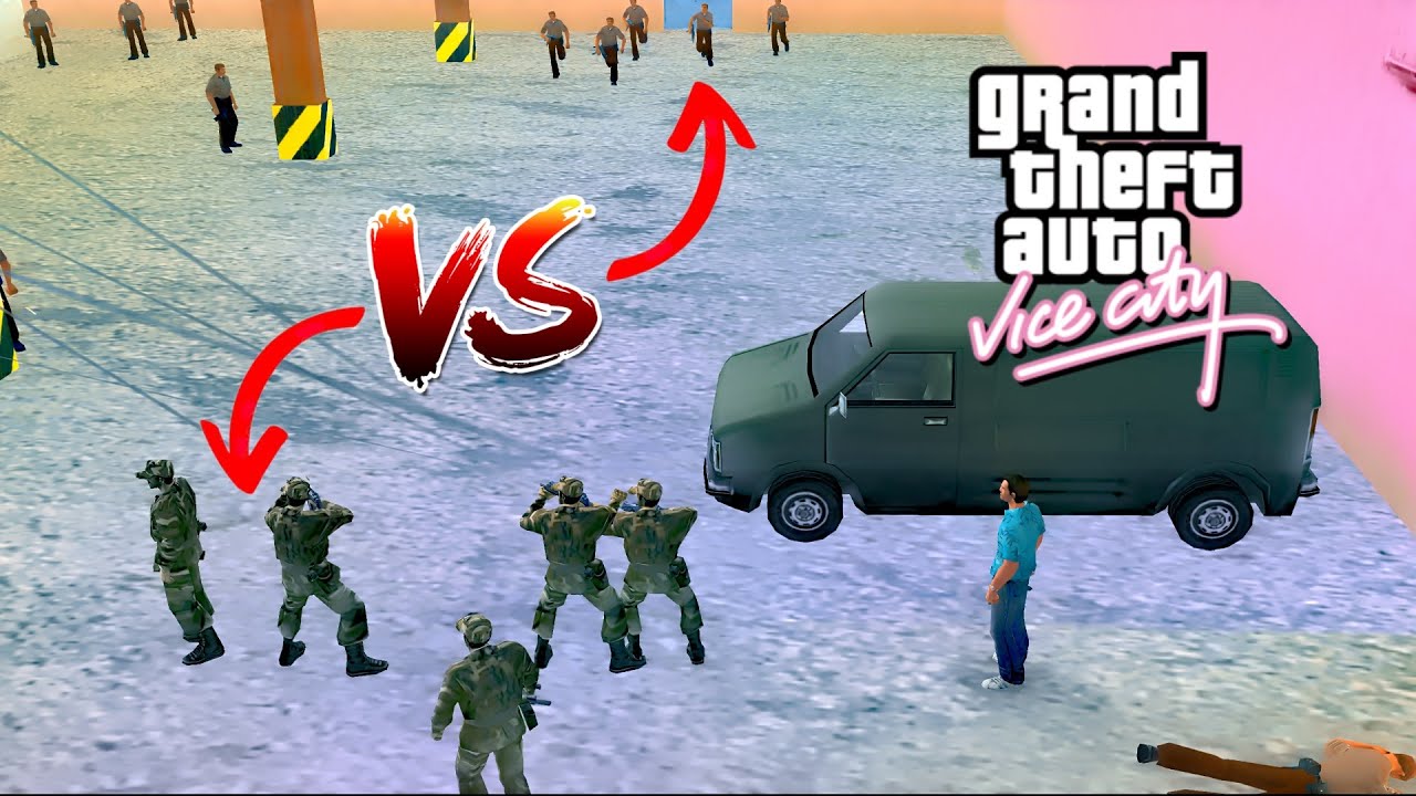 Biggest Gang War in GTA Vice City! (Police VS Army Fight - Secret ...