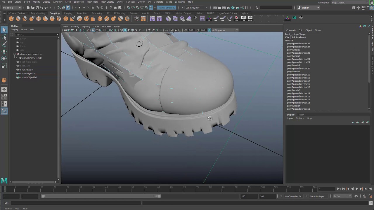 boot creation 18 retopo boot body 03 - YouTube