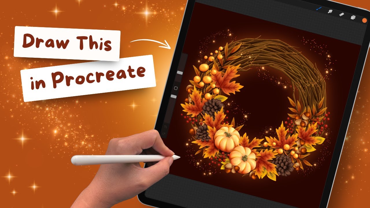 Procreate Tutorial: How to Draw a Magical Autumn Wreath | Easy Step-by ...