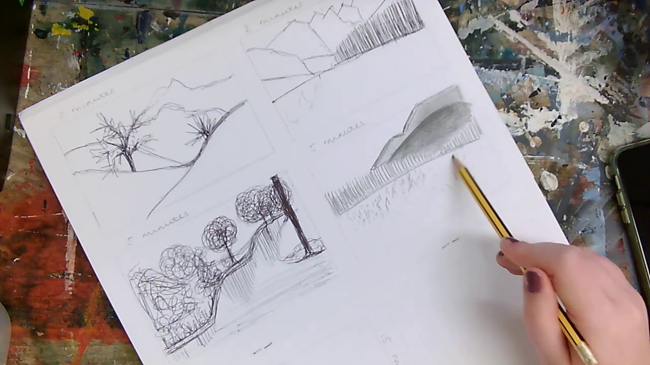 Year 9 - Mark Making Landscapes - YouTube
