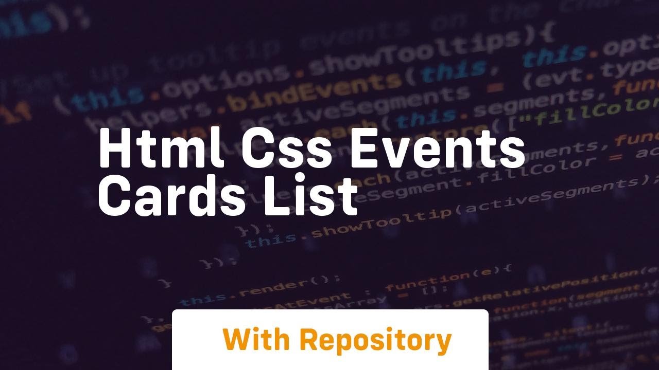 html css events cards list - YouTube