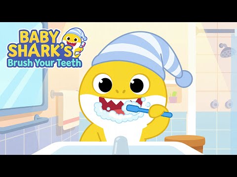 Brush Your Teeth | Baby Shark Tooth Brushing Song | Kids & Toddlers Nursery Rhymes