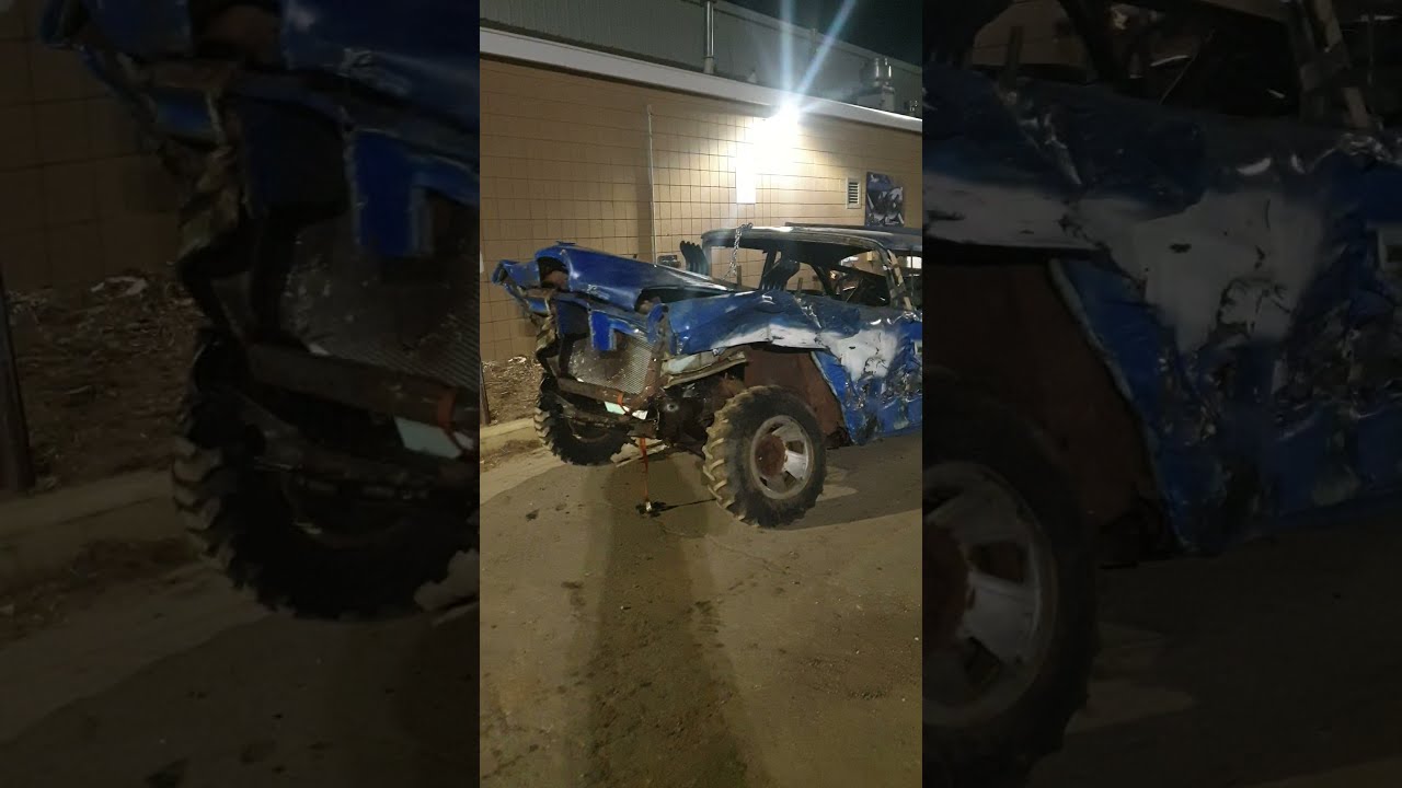 Ford Edsel Demolition derby car at Blizzard bash aftermath - YouTube