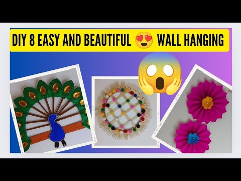 DIY 8 EASY AND BEAUTIFUL 😍 WALL HANGING MAKING At HOME #diy # ...