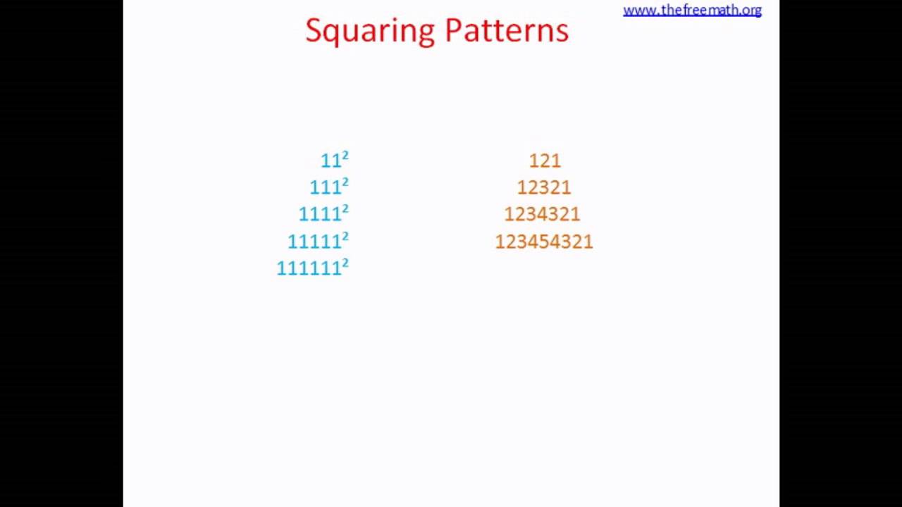 Patterns Of Square Numbers YouTube Patterns Of Square Numbers YouTube