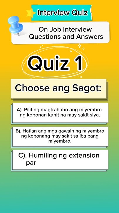 #Quiz 1: On Job Interview Questions and Answers in Tagalog - YouTube