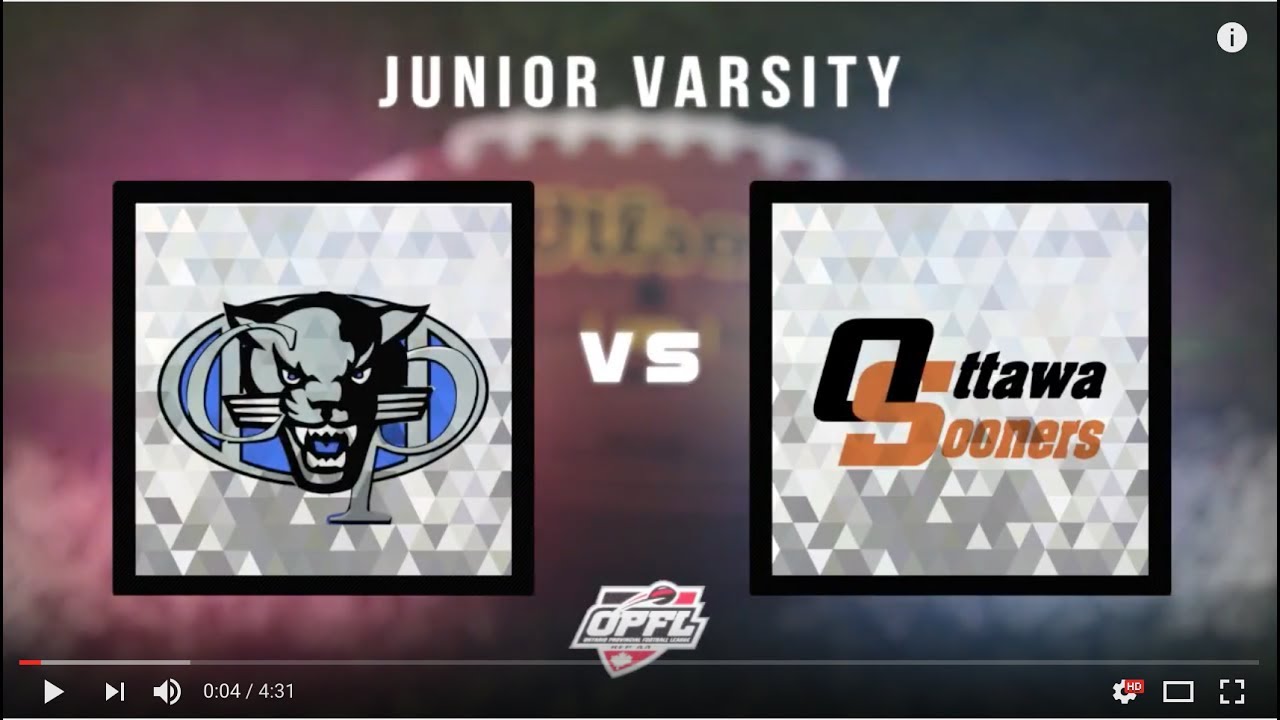 JV - Ottawa Sooners VS Cumberland Panthers | OPFL Week 7 Game ...