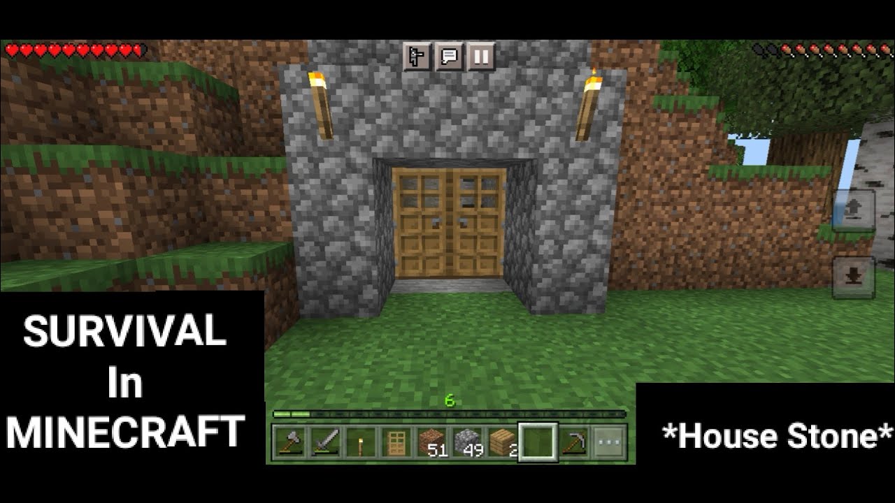 BUILD A STONE HOUSE : Minecraft Survival Mode (S1:E1) - YouTube