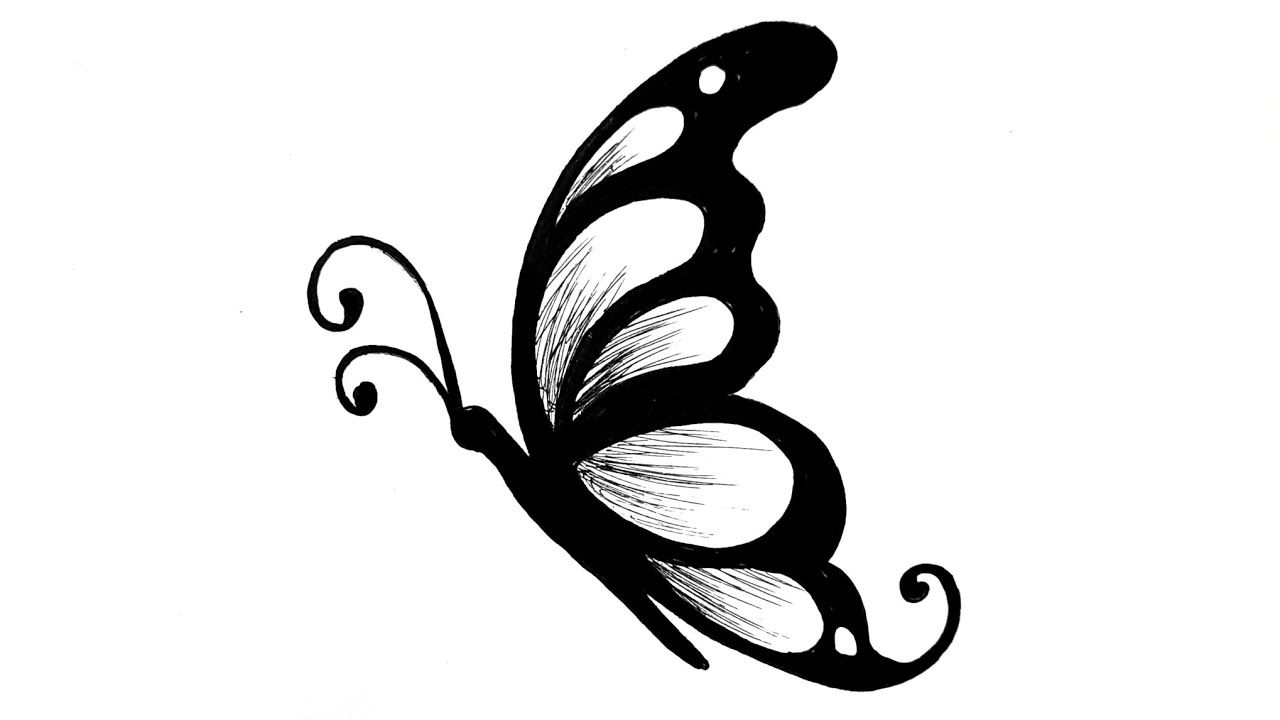 How to draw a butterfly easy || Butterfly drawing tutorial for ...