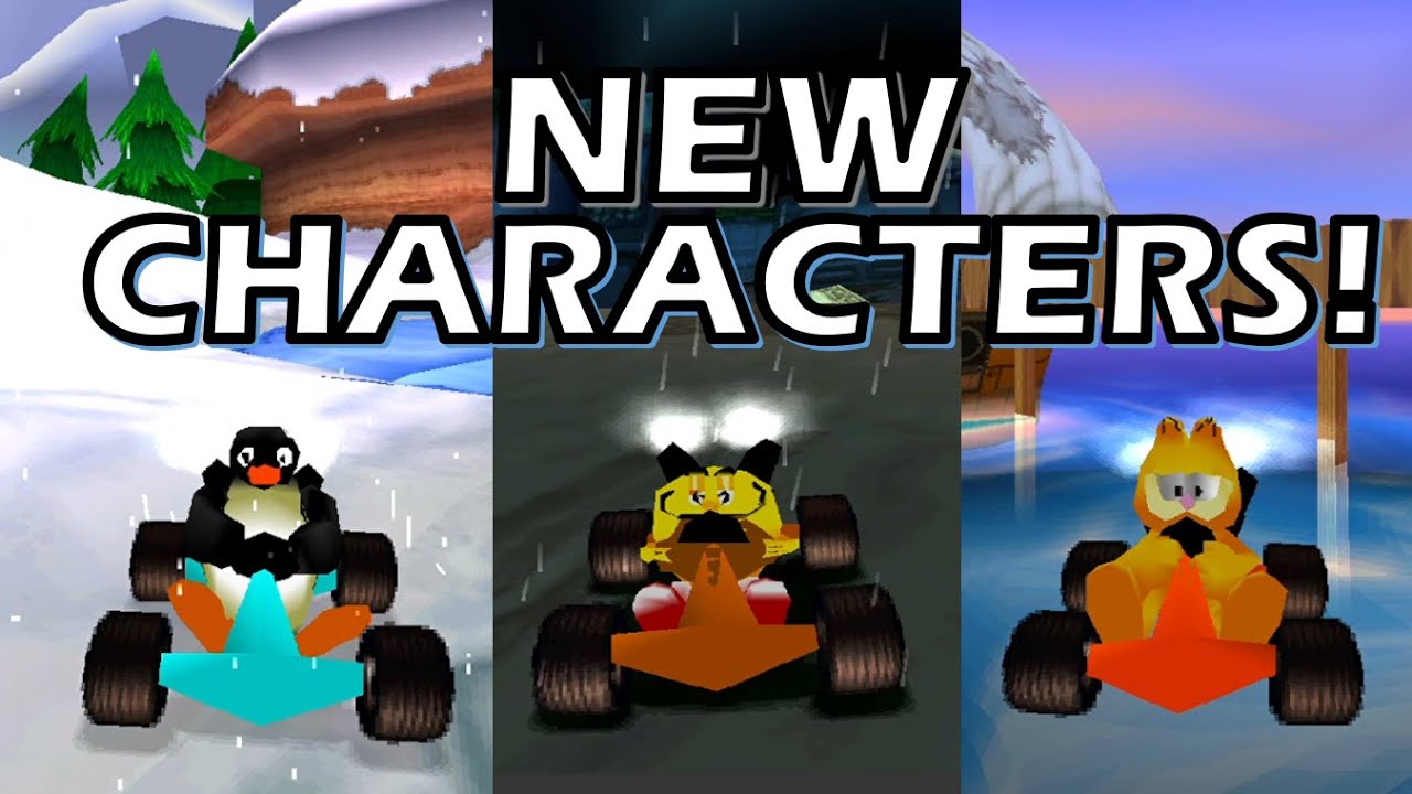 Pingu, Pac-Man and Garfield in Crash Team Racing - YouTube