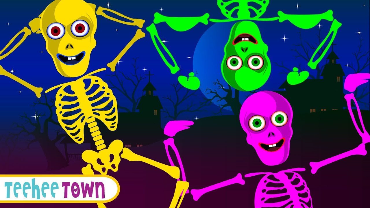 Five Skeletons Went On Halloween Party + More Spooky Scary Songs For ...