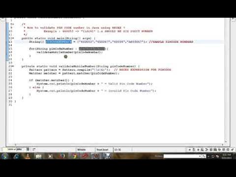HOW TO VALIDATE PIN CODE NUMBER IN JAVA USING REGEX - YouTube