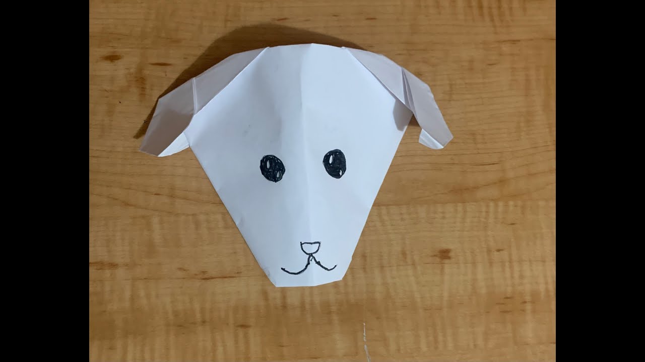 How to make an origami Golden Retriever Dog face. - YouTube