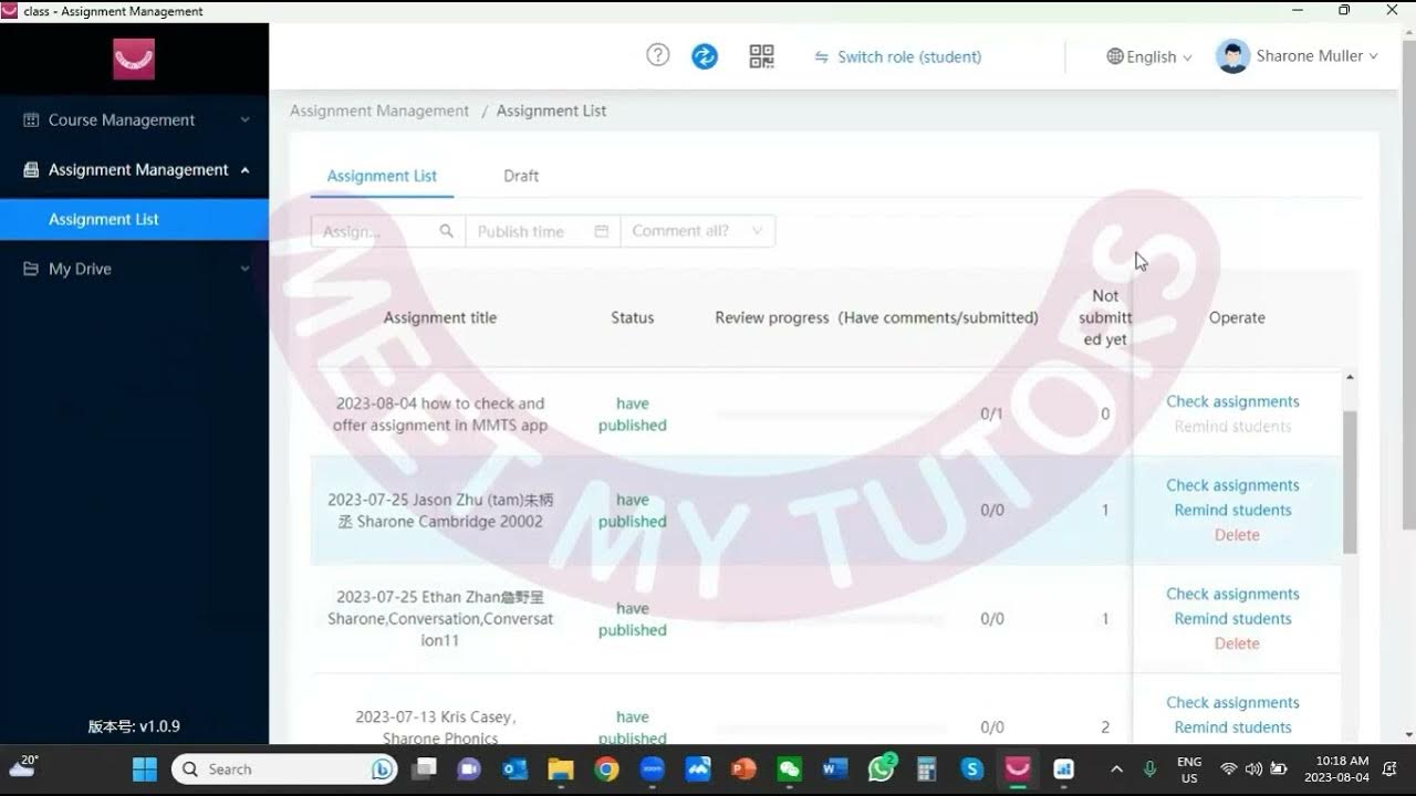 Meet My Tutors - Video 5： Uploading assignment, and giving student review. - YouTube