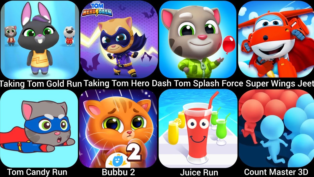 Talking Tom Gold Run,Tom Candy Run,Count Master 3D,Bubbu 2,Tom Splash ...