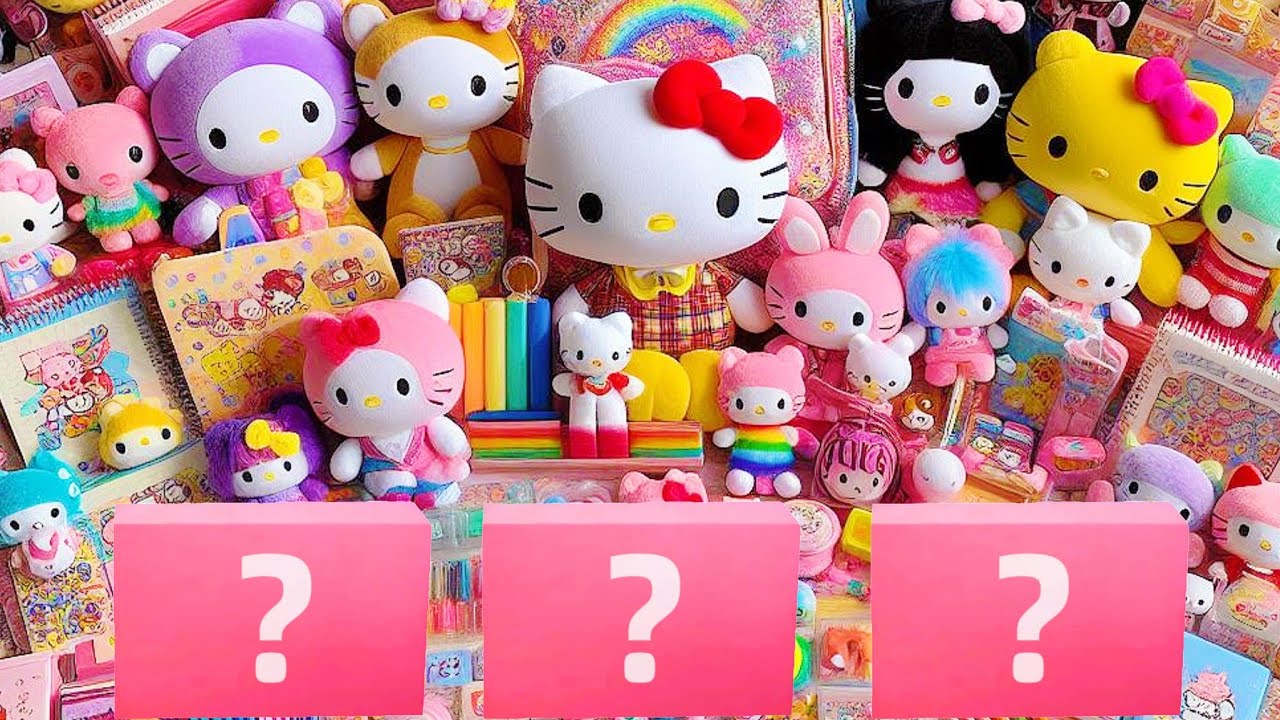 unboxing mystery box with cute Sanrio prizes, Hello Kitty characters ...