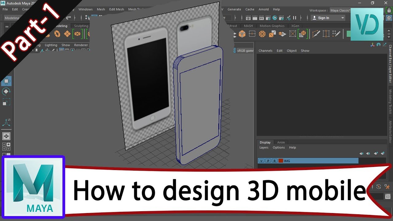How to design 3D mobile in MAYA | Modeling Tutorial Part-1 | VD Studio ...