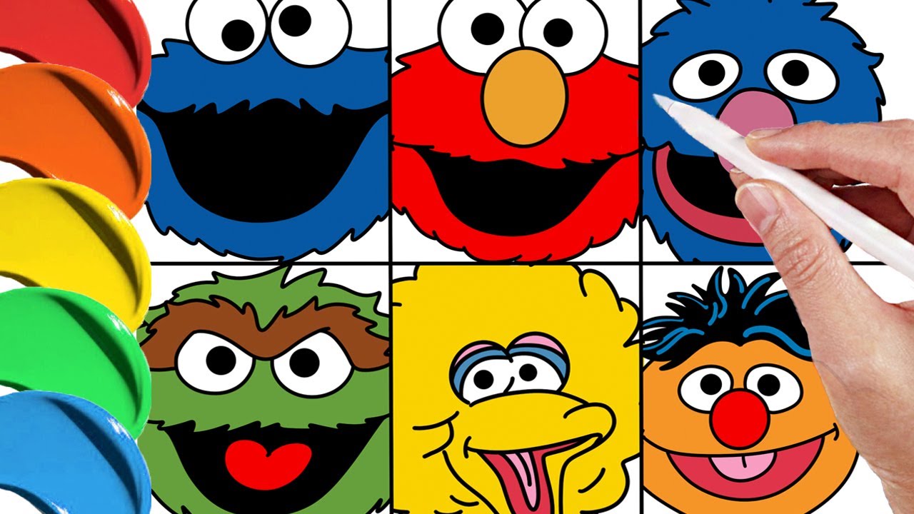 How To Draw Sesame Street / easy drawing, coloring Pages - YouTube