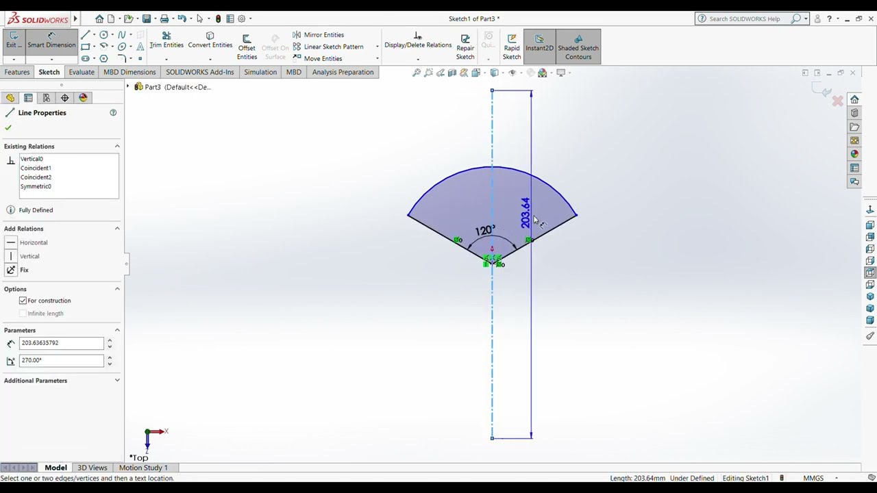How To Add Symmetric Relation In Solidworks Youtube