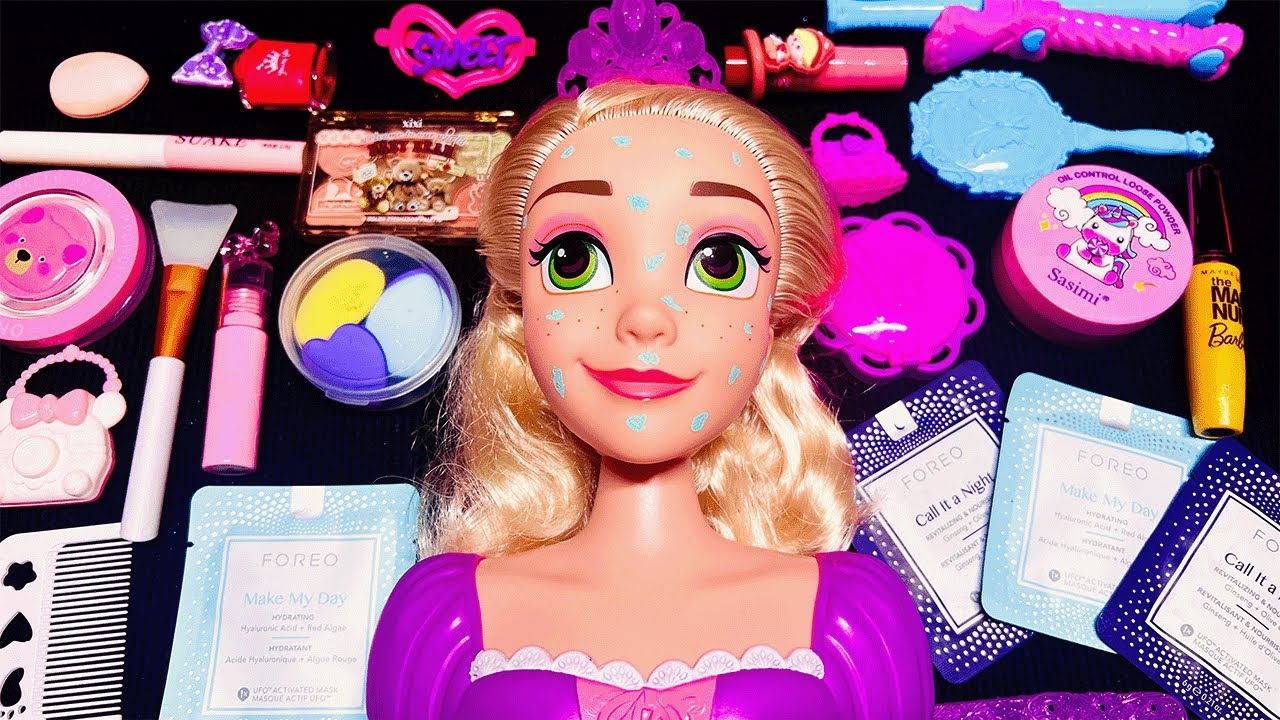 8 Minutes Satisfying with Unboxing & Skincare Makeup on Doll head - YouTube
