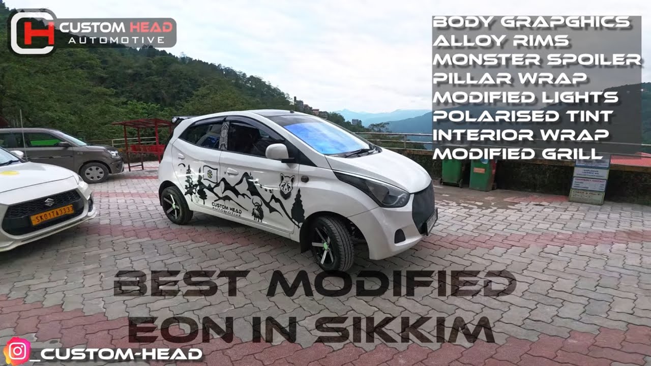 🔥 Hyundai Eon Transformation Vlog | Body Graphic Wrap + Headlamp Mods ...