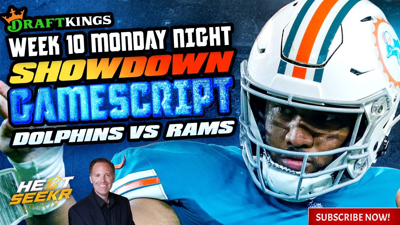 DOLPHINS VS RAMS | MNF MONDAY NIGHT DRAFTKINGS #showdown | 2024 WEEK 10 ...