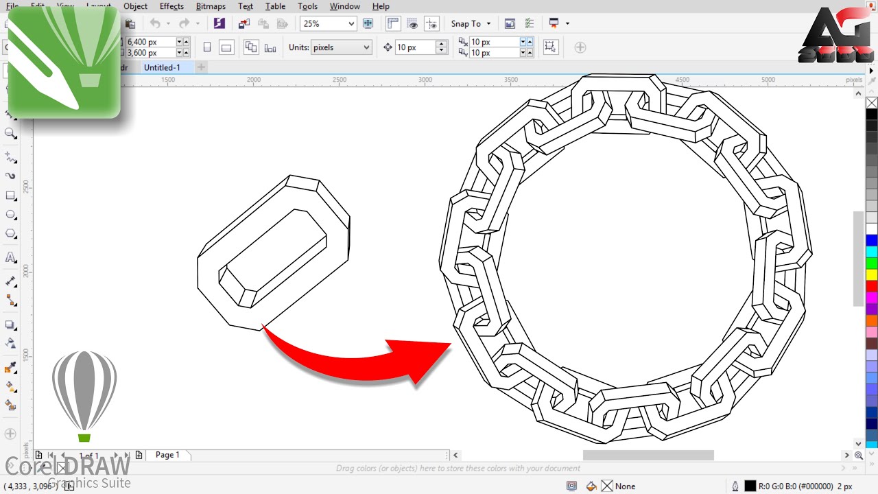 3D Chain Circle Logo Design in CorelDraw | Corel Draw Tutorial - YouTube