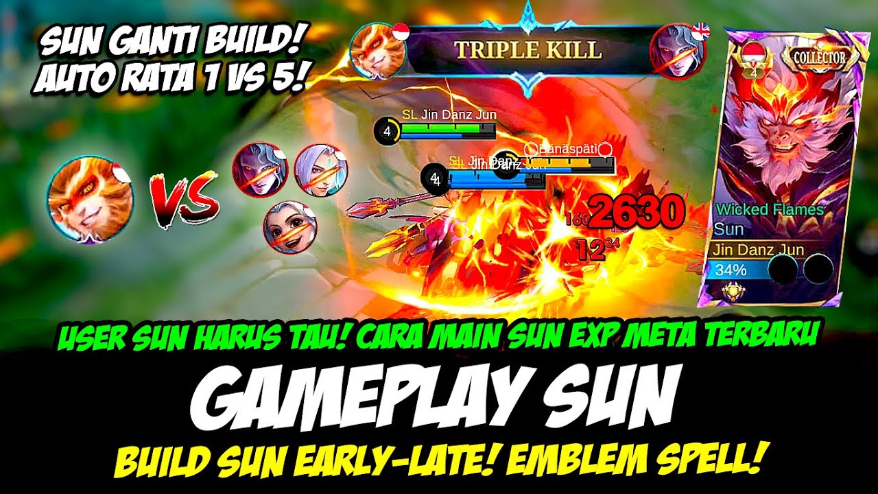 SUN GANTI ITEM CARA MAIN SUN EXP LANE META + BUILD SUN TERSAKIT 2024 ...