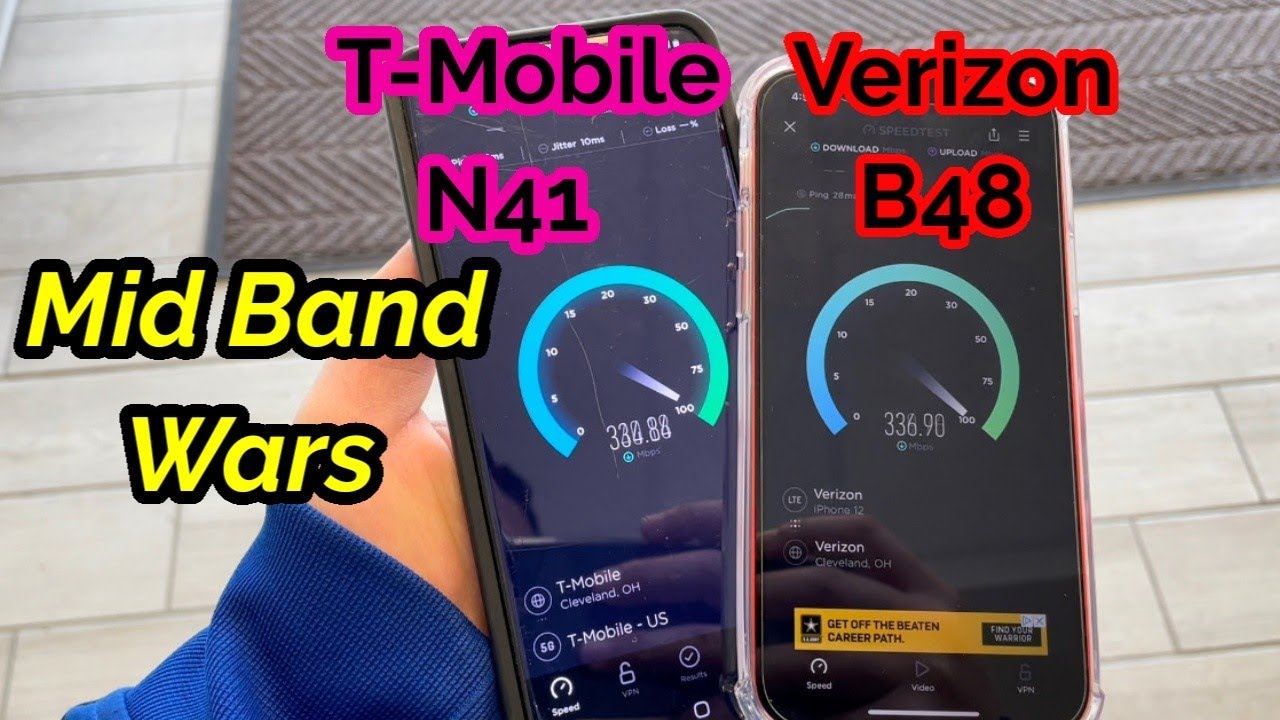 T-Mobile N41 & Verizon B48 fast in buildings? | Indoor Testing 2.5 ghz ...