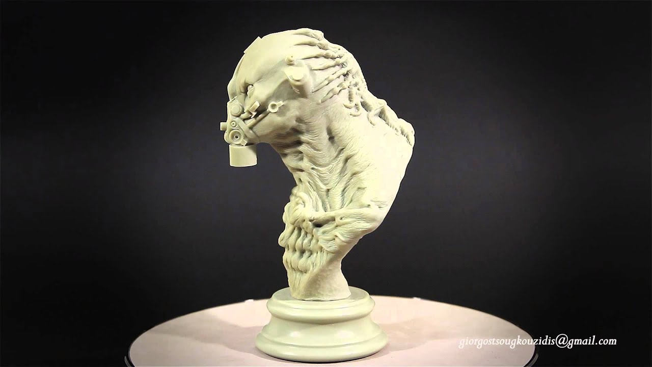 ALIEN bust resin kit turntable - YouTube