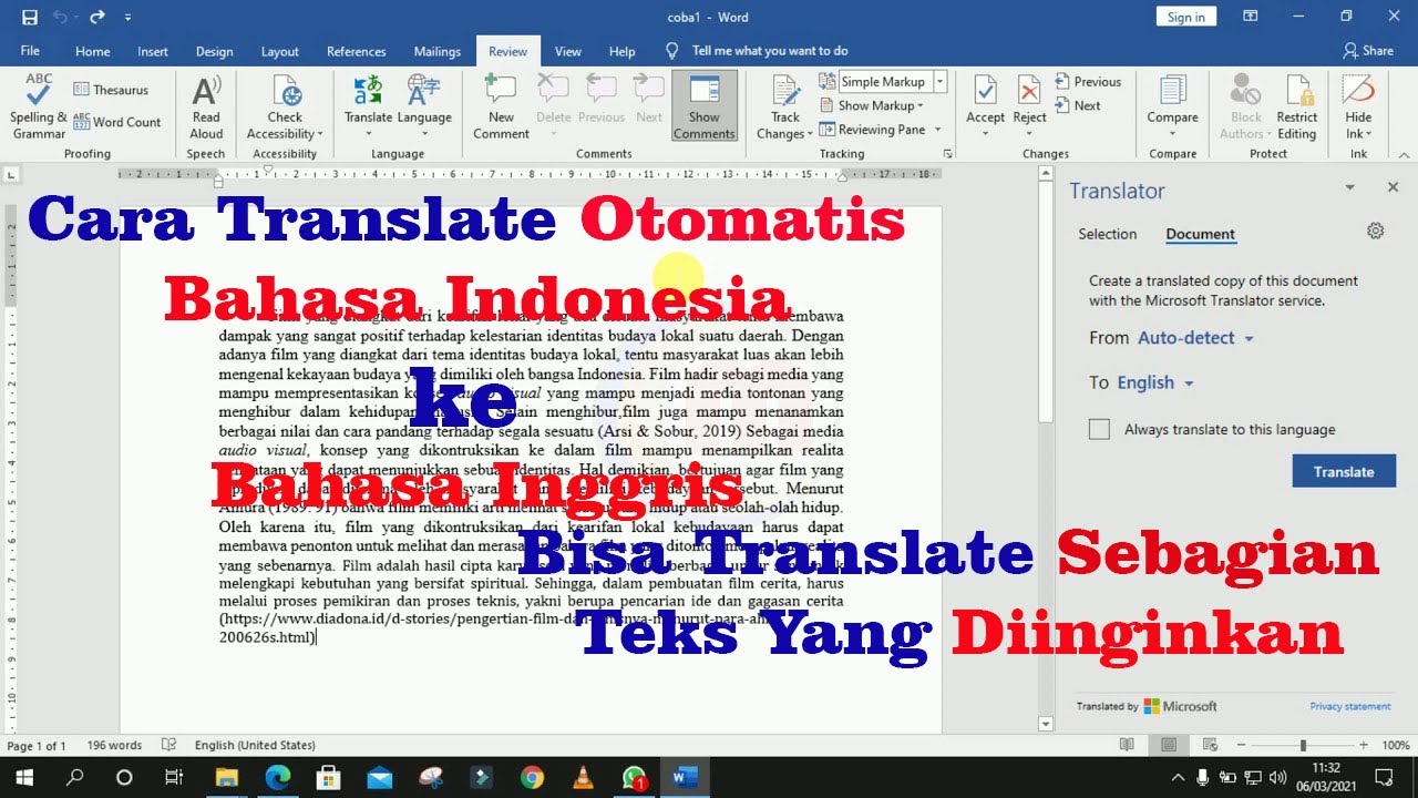 Cara Translate Otomatis Bahasa Indonesia Ke Bahasa Inggris Menggunakan ...