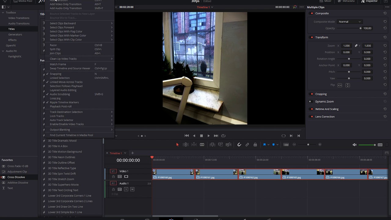 DaVinci Resolve 16 Add A Transition To Multiple Clips YouTube DaVinci Resolve 16 Add A Transition To Multiple Clips YouTube