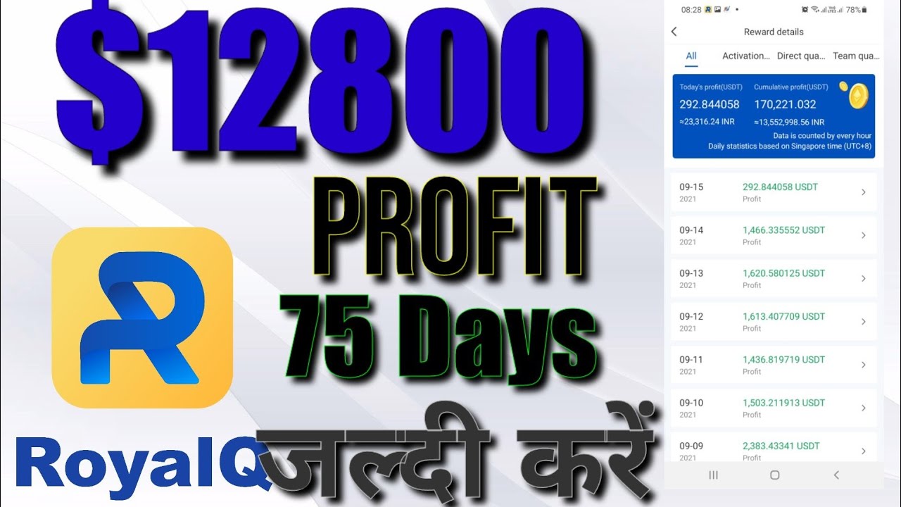 Royal Q My 75 Days Trading profit History ! My total income 12800$ in ...