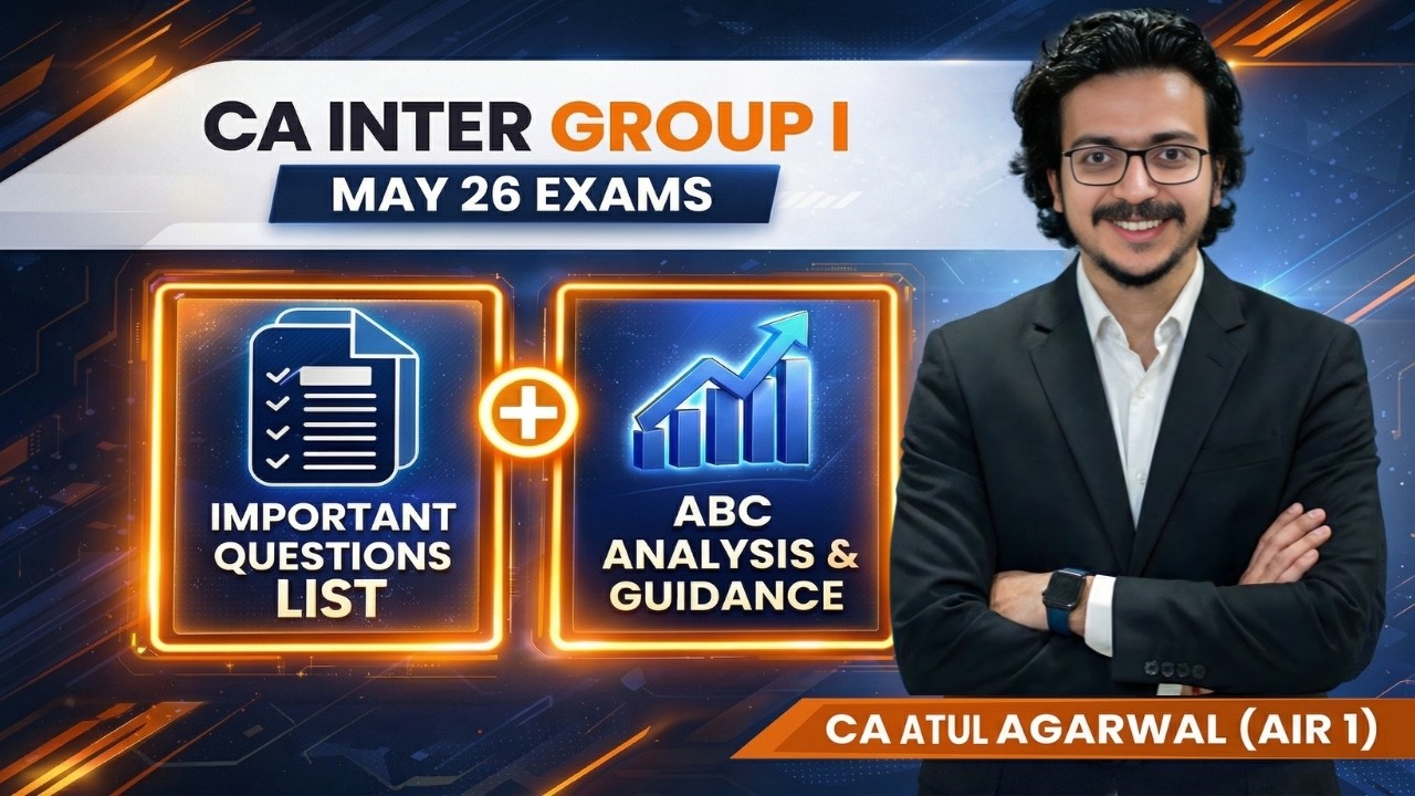 CA INTER ABC Analysis & Important Questions for MAY 26 | Accounts, Law ...