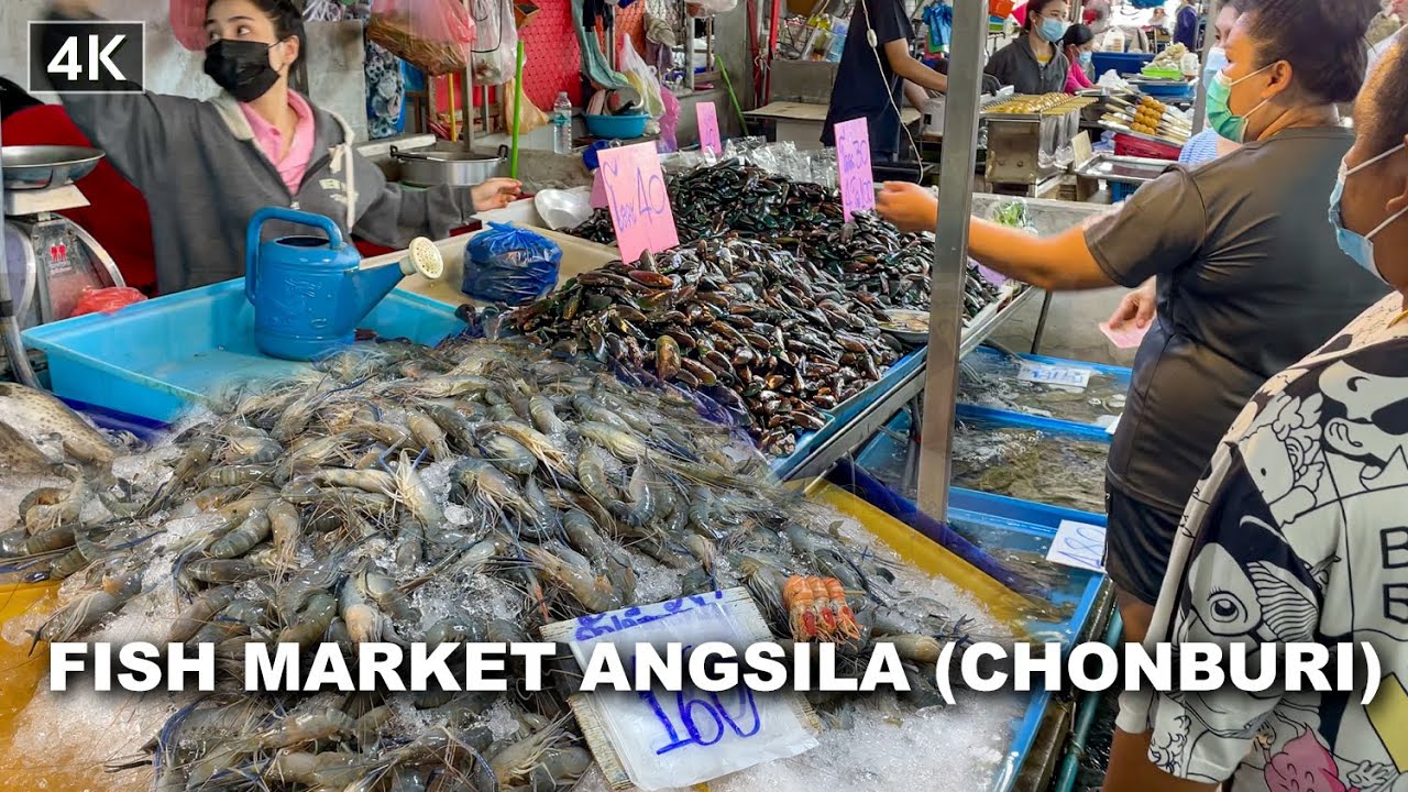 【🇹🇭4K】Walk around Ang Sila Market Seafood Cheapest in Thailand | Jun ...