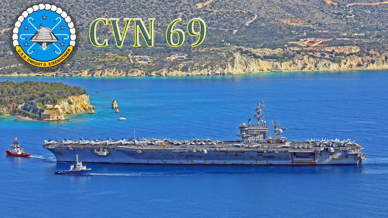 USS Eisenhower (CVΝ 69) impressive approach into Souda Bay - YouTube
