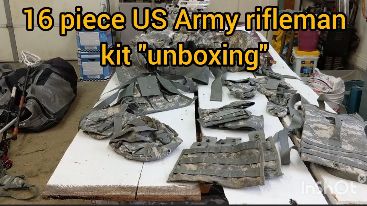 16 piece US Army rifleman kit unboxing - YouTube