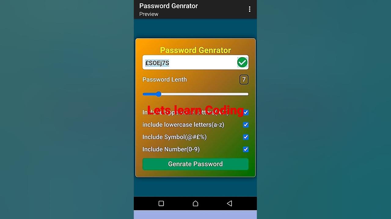 Make A Beautiful Password Generator Using Html Css Vanilla Js Password
