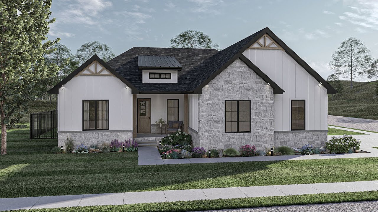 Side-Load Garage House Plan | Winchester - YouTube