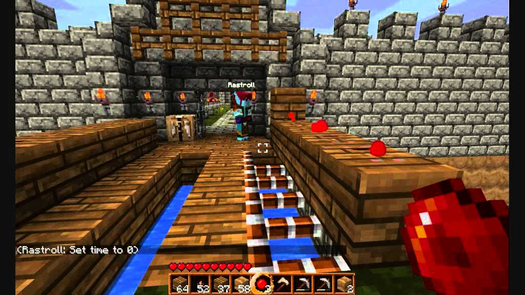 Minecraft - Miners of the Nexus - Building a piston drawbridge - YouTube