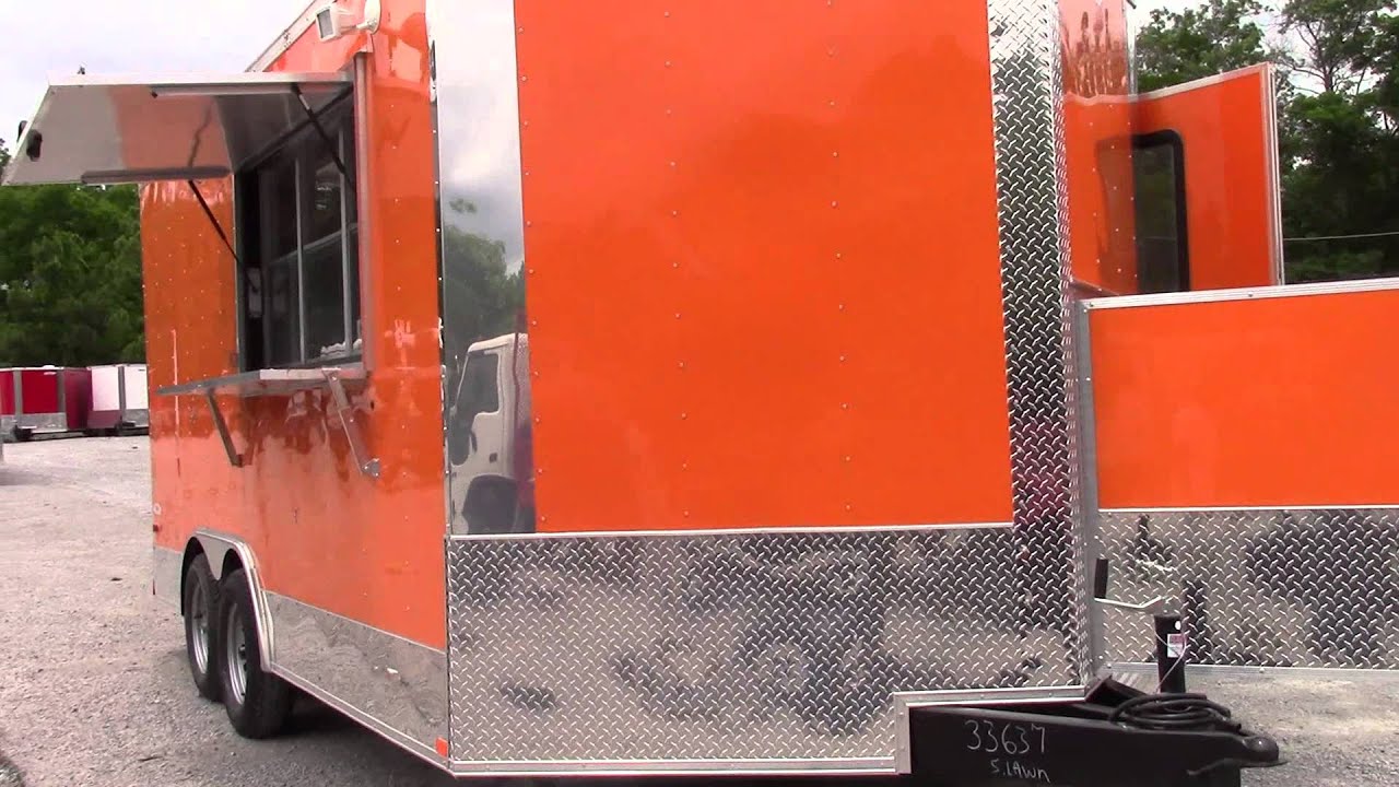 SLE Custom Orange 8.5'x16' Concession Trailer - YouTube