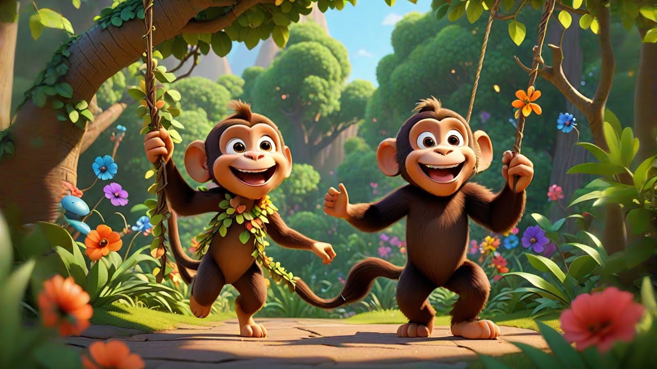 Five Cheeky Monkeys Swing in the Tree | Fun Counting Song for Kids ...