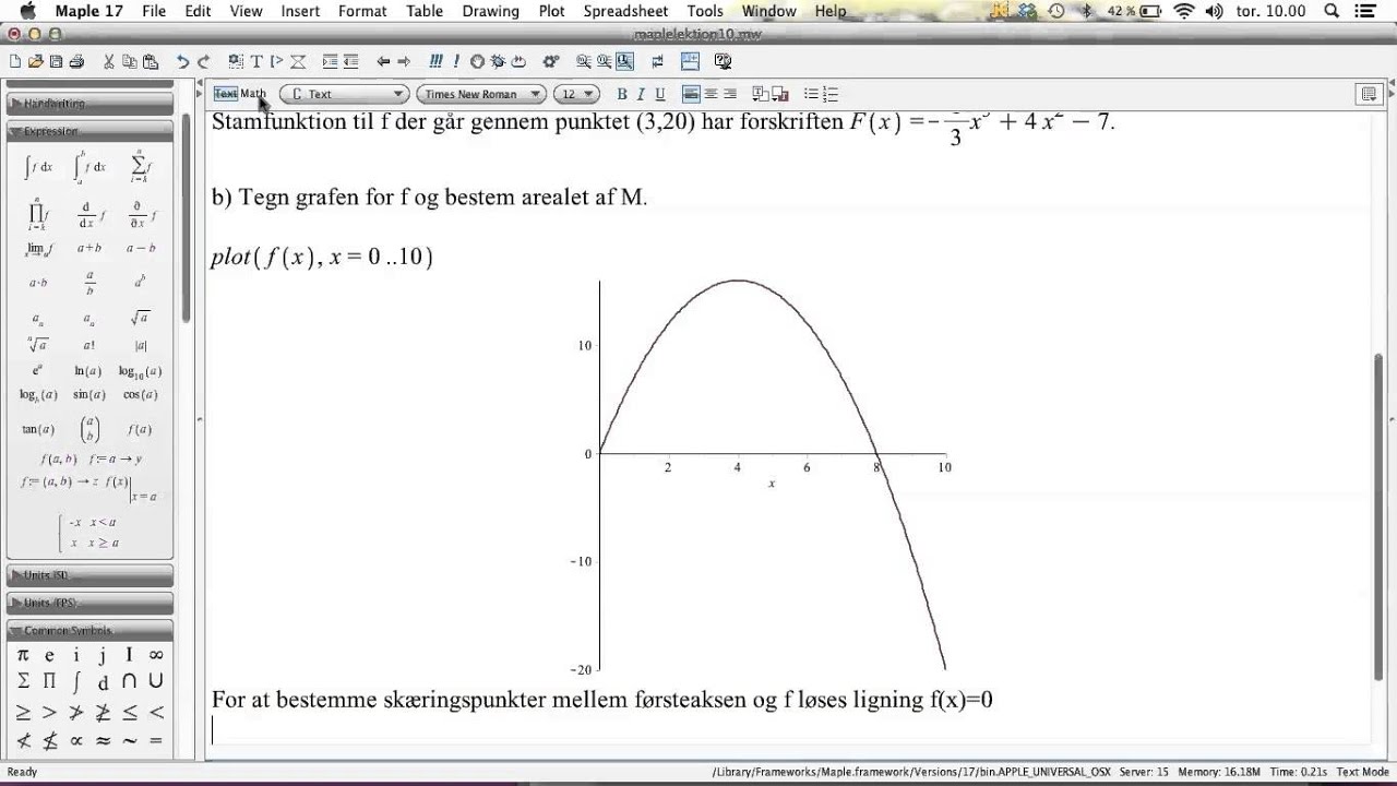 Maple L10 - Integralregning - YouTube